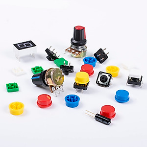 Smraza Electronics Component Fun Kit for Arduino with Power Supply Module, Jumper Wire,Precision Potentiometer,830 tie-Points Breadboard Compatible with STM32, for Raspberry Pi