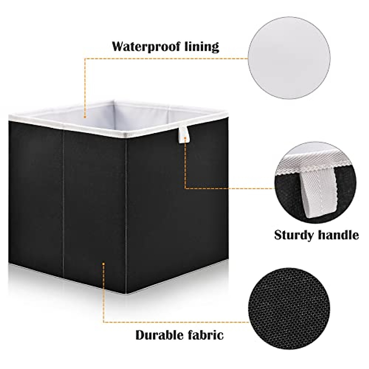 DOMIKING Film Clap Board Storage Bins for Closet Shelves Bedroom Foldable Fabric Storage Basket with Sturdy Handle Organization Baskets Cubes 11 Inch