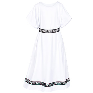 Kids Grecian Robe for Medieval times Olympic palace White Toga Costume 8-10 Years (140)