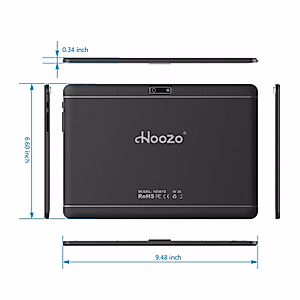 Hoozo Android Tablet 10 Inch, 3G phablet PC, Android Tablets with Dual SIM Card Slots, 16GB, GMS Certified, WiFi, Bluetooth - Black
