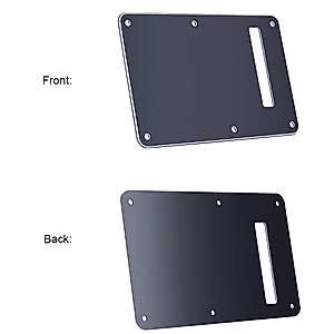 Sasuori Pickguard Tremolo Cavity Cover Backplate Back Plate 3Ply for Modern Style Electric Guitar Black