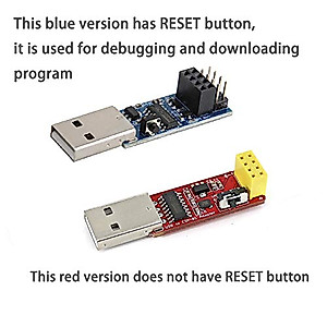 Stemedu USB to ESP8266 ESP-01 Serial Wireless Transceiver 4MB SPI Flash WiFi Module ESP-01S Prog WiFi Programmer Downloader CH340C Chip with Reset Button