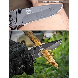 TANSOLE TAN SOLE Pocket Folding Knife with Pocket Clip for outdoor camping survival hunting (T-301)