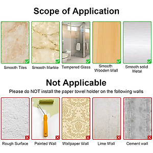 SMARTAKE Paper Towel Holder with Adhesive Under Cabinet, Wall Mounted & No Drilling, Rustproof Removable Kitchen Towel Holder for Home, Easy Tear, Silver