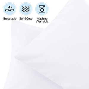 Aisawate 100% Cotton Toddler Pillowcase/Travel Pillowcase Pack of 2 Set 14x20 Inches with Envelope Closure - Hypoallergenic, Soft & Breathable Kid Pillow Case Cover Solid White