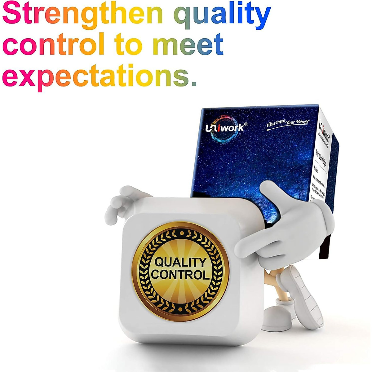 Uniwork Remanufactured Ink Cartridge Replacement for Epson 802XL 802 T802XL T802 use for Workforce Pro WF-4740 WF-4730 WF-4720 WF-4734 EC-4020 EC-4030 Printer (1 Cyan, 1 Magenta, 1 Yellow, 3 Pack)