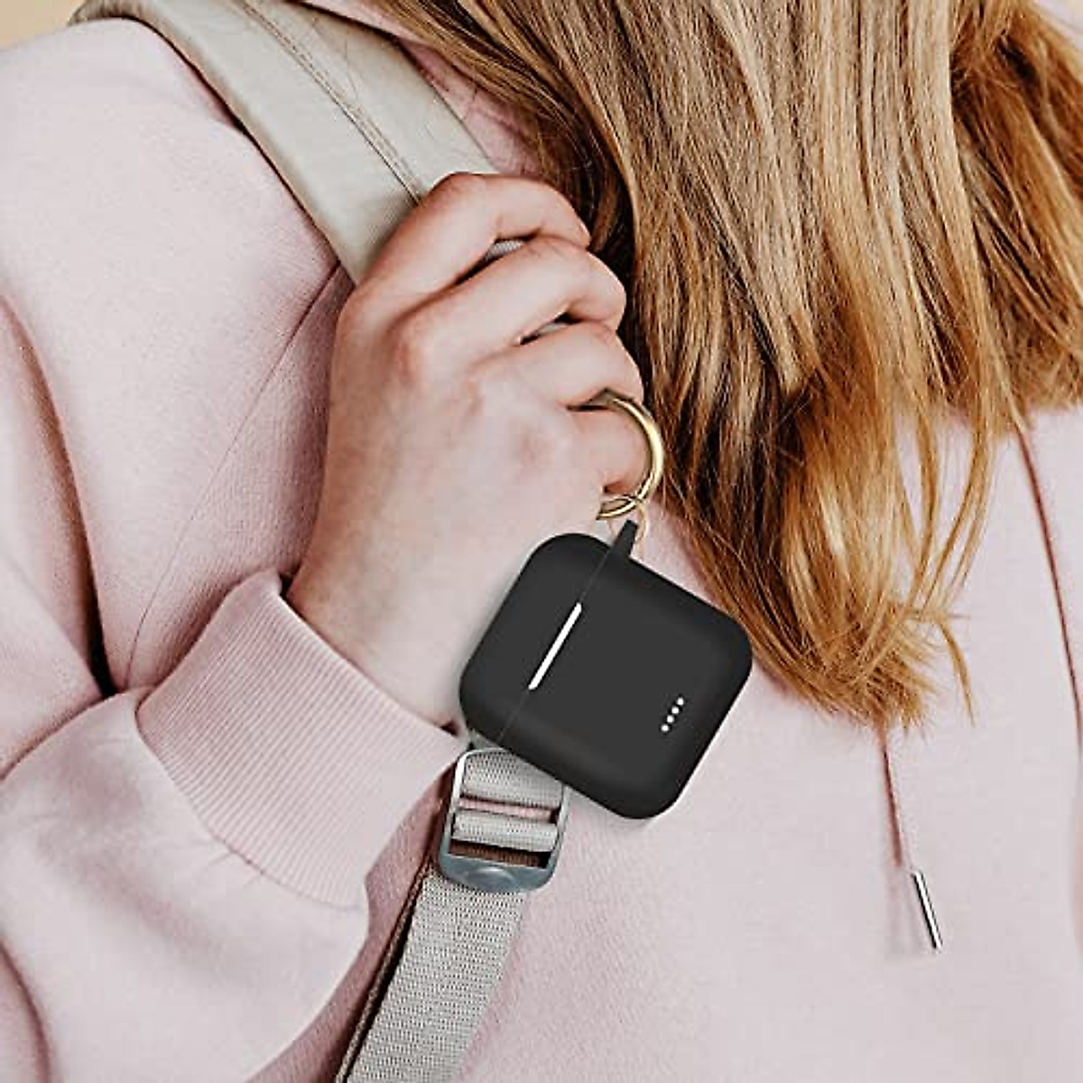 MOLOPPO Protective Silicone Case Compatible with Tozo t6, Front LED Visible, Premium Accessory Shockproof tozo t6 Case Cover with Keychain,Black