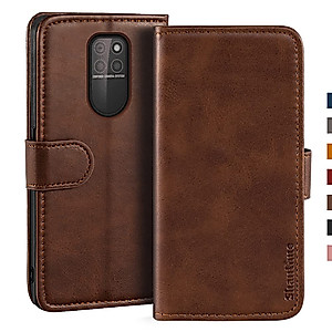 for Emporia Smart 5 Case, Leather Wallet Case with Cash & Card Slots Soft TPU Back Cover Magnet Flip Case for Emporia Smart 5 (5.5”) Brown