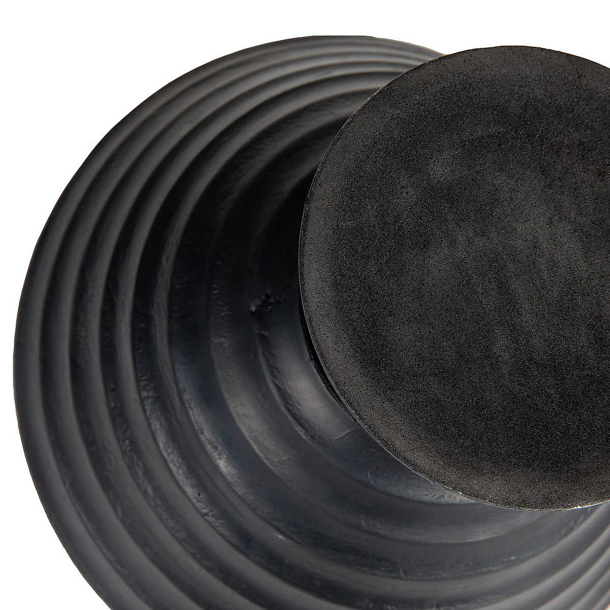 Creative Co-Op Boho Wood Pedestal Serving Bowl, Black Finish