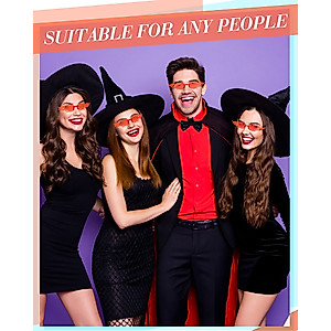 Hoteam 24 Pairs Fire Flame Sunglasses for Women Fire Flame Glasses Retro Wave Rimless Flame Shaped Glasses for Men Party Costume (Red)