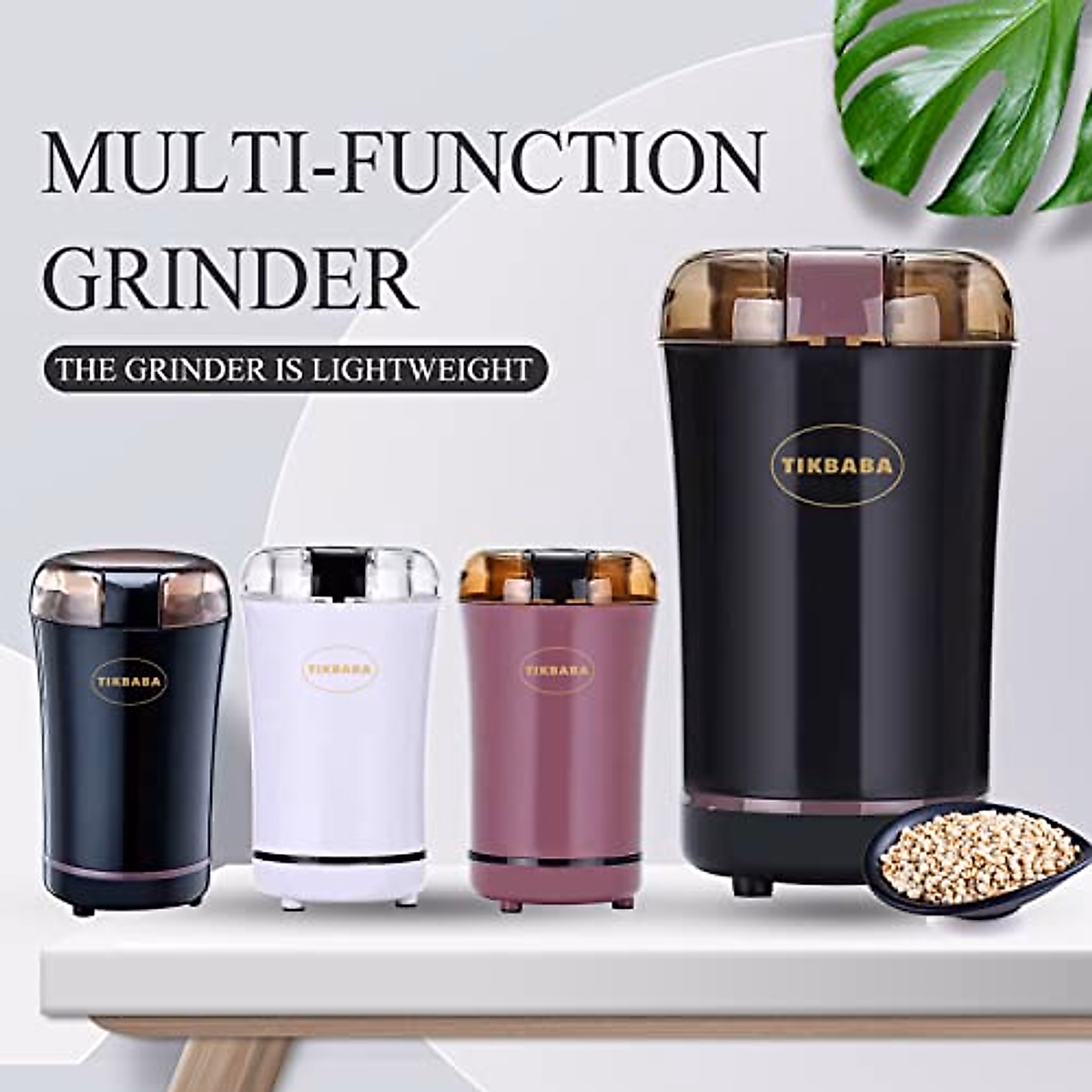 TIKBABA Electric Grinder for Coffee and Nuts,150 Watts Power(Black)