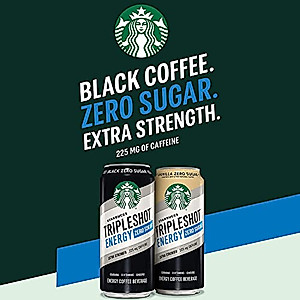 Starbucks Tripleshot Energy Extra Strength Espresso Coffee Beverage, Milk Chocolate, Zero Sugar, 225mg Caffeine, 15oz cans (12 Pack)