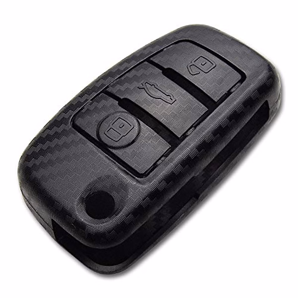 TANGSEN Flip Key Fob Case Personalized 3D Carbon Fiber Emboss ABS Plastic Protective Cover for Audi A1 A3 A4 A5 A6 A8 Q3 Q5 Q7 R8 RS4 S3 S4 S5 S6 S8 TT Quattro 3 4 Button Keyless Entry Remote
