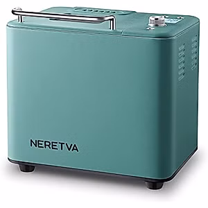 Neretva Bread Maker Machine , 20-in-1 2LB Automatic Breadmaker with Gluten Free Pizza Sourdough Setting, Digital, Programmable, 1 Hour Keep Warm, 2 Loaf Sizes, 3 Crust Colors - Receipe Booked Included (Green)