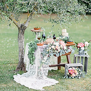 CQURE 6Pcs Eucalyptus Garland,Artificial Eucalyptus Leaves Table Greenery Garland Wreath Vines for Wedding Party Fireplace Bedroom Wall Room Decor