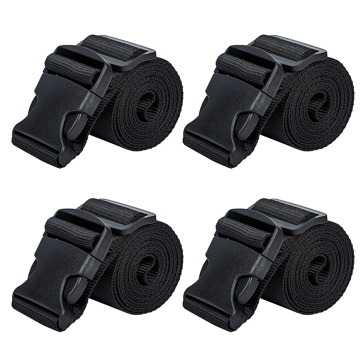 Darller 4 PCS 74" x 2" Luggage Straps Suitcase Belts Wide Adjustable Packing Straps Travel Accessories, Black