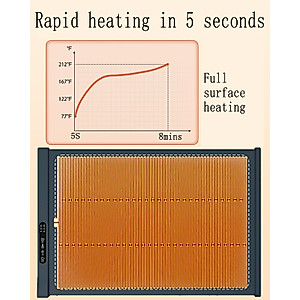 YONZO Food Warming Mat for Countertop Full Surface Hot Plate 260W Portable & Rollable Electric Food Warmers for Parties Buffet with 3 Temperature & Timer Defrosting Tray for Frozen Meat XL