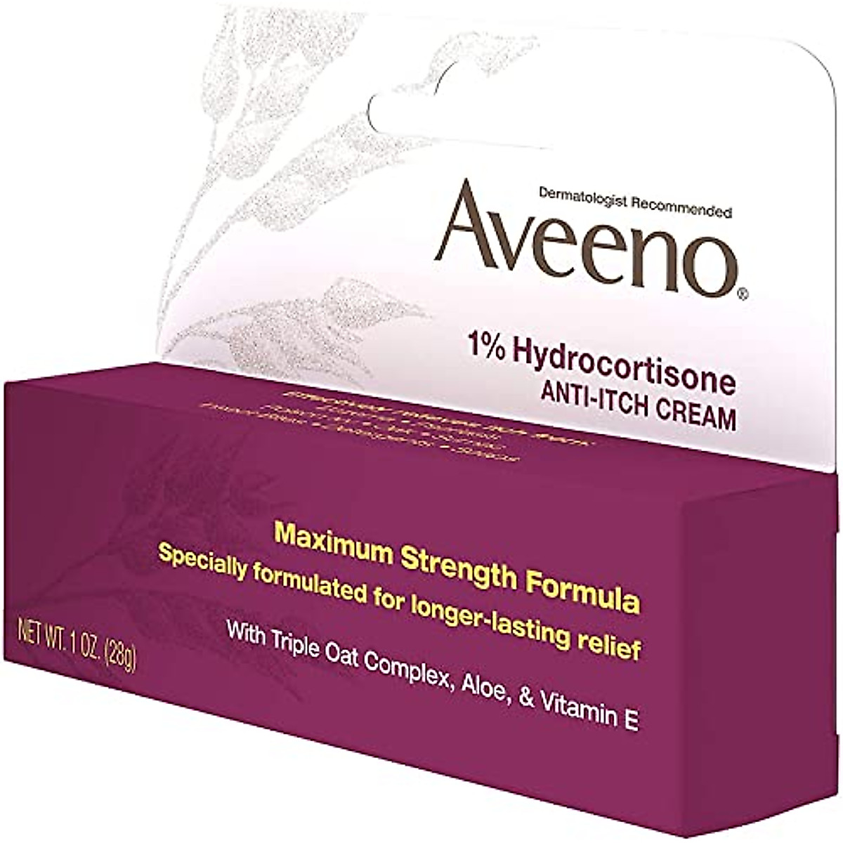 Aveeno 1% Hydrocortisone Anti-Itch Cream, 1 Oz ( Pack of 3 )