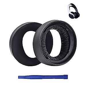 Adhiper PS5 Replacement Ear Pads Quite-Comfort Gel Headset Earpads Ear Covers Noise Canceling Ear Pads Cushions Earmuff Repair Part for Sony Playstation 5 PS5 Pulse 3D Wireless Headphone (Black)