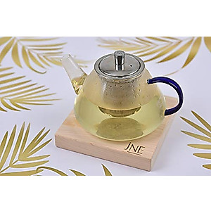 JNE Natural Hinoki Cypress Wood Cutting Board, Cheese Board, Chopping Board, Serving Board for Wine, Crackers, Fruit. Housewarming, Wedding, Birthday gift. Trivet (Square-7x1.2)