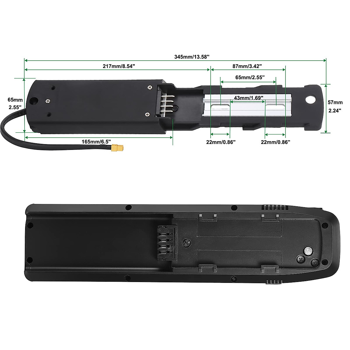 FcotMiue Ebike Battery Pack 52V 15Ah Electric Bike Downtube Batteries for 500W 750W 1000W Bafang Voilamart AW Ebikeling and Other Motor Convertion kit DIY