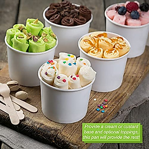 7Penn Instant Freezer Homemade Ice Cream Cold Plate Roller with 2 Spatulas - Anti Griddle Ice Cream Roll Maker Slab Pan