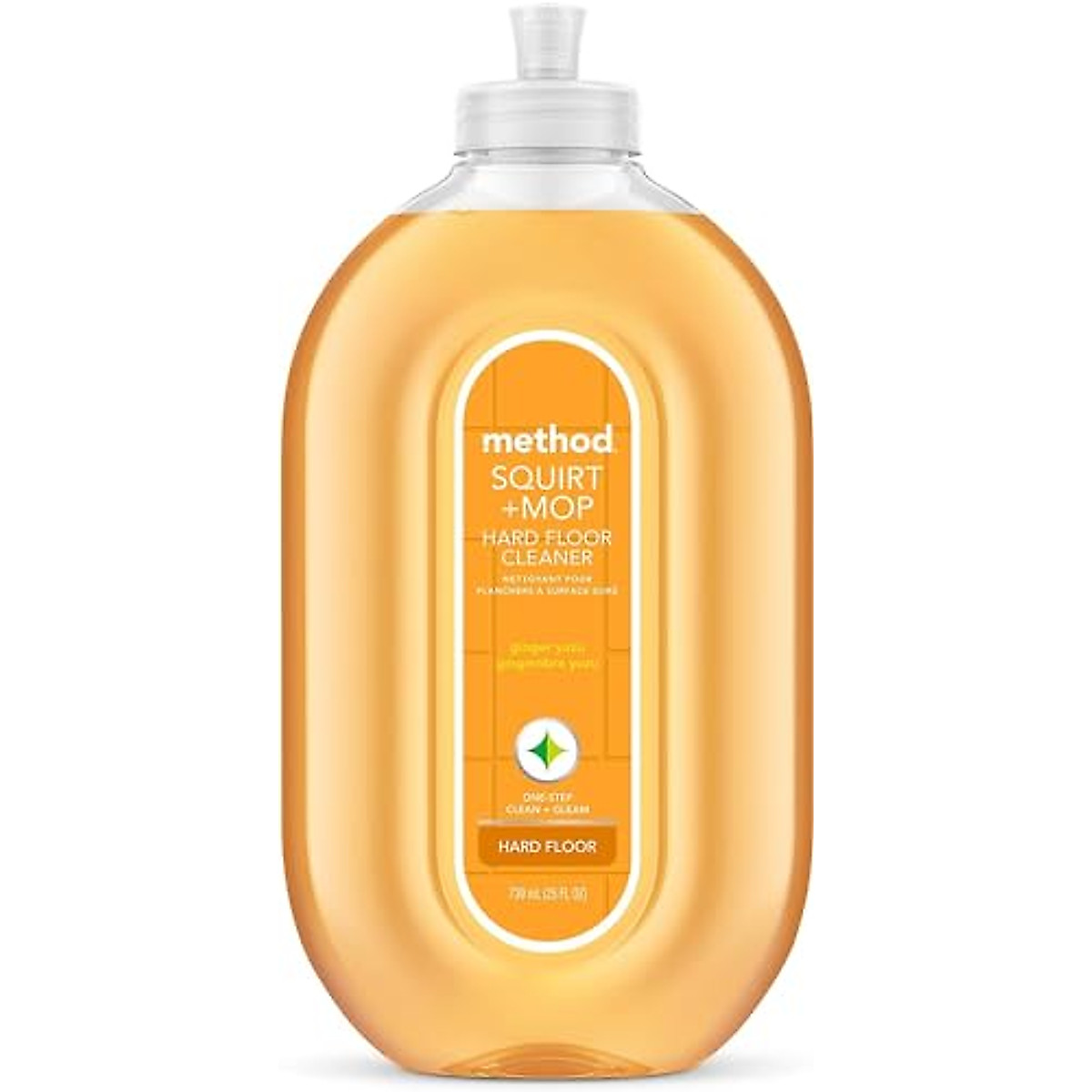 Method Hardwood Floor Cleaner Squirt + Mop Bottle, Ginger Yuzu, For Sealed Hardwood and Laminate Floors, 25 Fl Oz (Pack of 2)