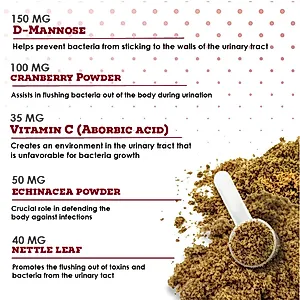 Cranberry D Mannose MAX- Dog Urinary Tract (UT) Health, Bladder and Kidney Support Supplement - UTI Bladder Control for Dogs-Granules (90 Doses)