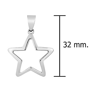 AeraVida 24mm Cute Cut Out Star .925 Sterling Silver Pendant | Adorable Sterling Silver Pendant Charm for Women | Trendy Plain Pendant for Women