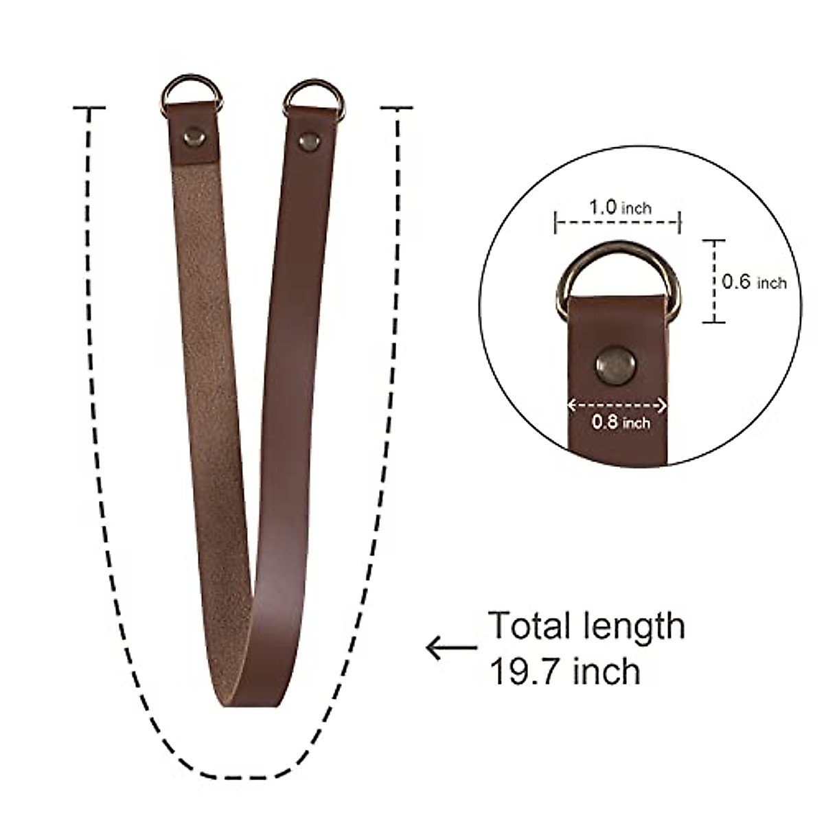 Home Queen Leather Curtain Tie Backs Attach to Wall, Outdoor Drape Holder Holdbacks Tiebacks with Wall Hooks, 4 Pack, Chocolate