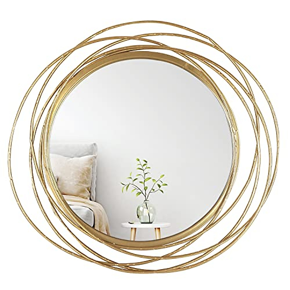 Mirrorize 27.5" Gold Round Mirror | Elegant Wall Decor & Room Expander