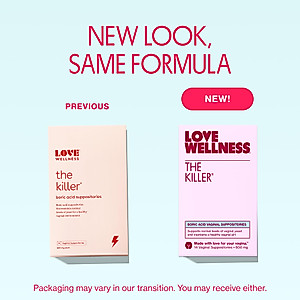 Love Wellness Boric Acid Suppositories for Women, The Killer | Vaginal Suppository for Healthy pH Balance & Odor Control | Hygiene Products for Discomfort | Intimate Feminine Health | 2-Pack