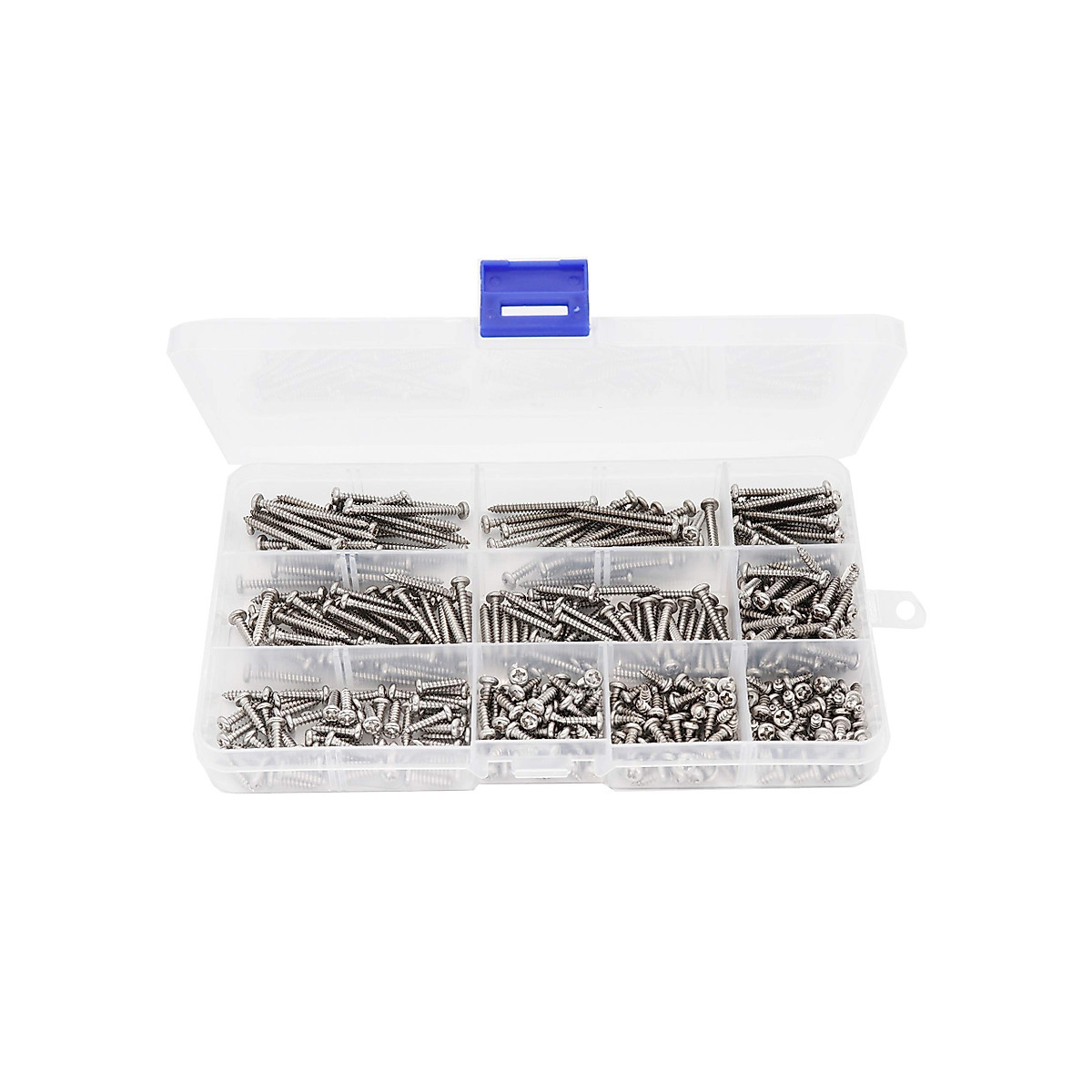 binifiMux 390pcs M3 Phillips Pan Head Screws Self Tapping Drilling Screws Assortment Kit, 304 Stainless Steel, 10 Sizes