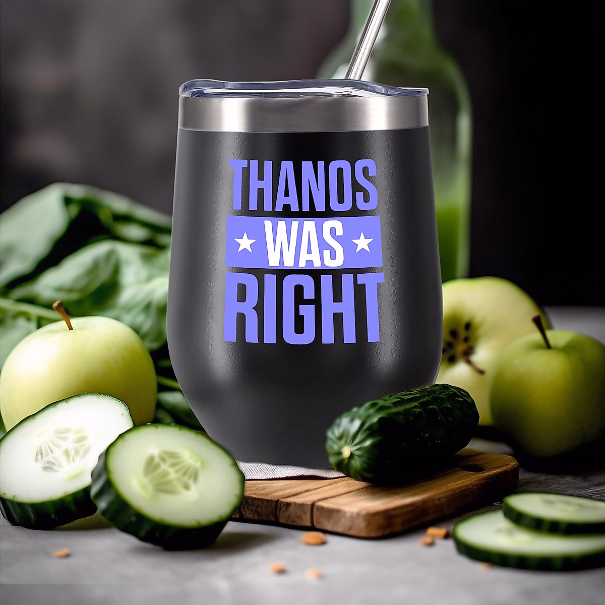 ATHAND Thanos Was Right Tumbler Coffee Mug TV Show Merch,Novelty Thanos Cups,12 OZ Insulated Tumblers with Lid,Funny Birthday Father Day Gifts For Dad Husband Him Men Boyfriend (Pack of 1)