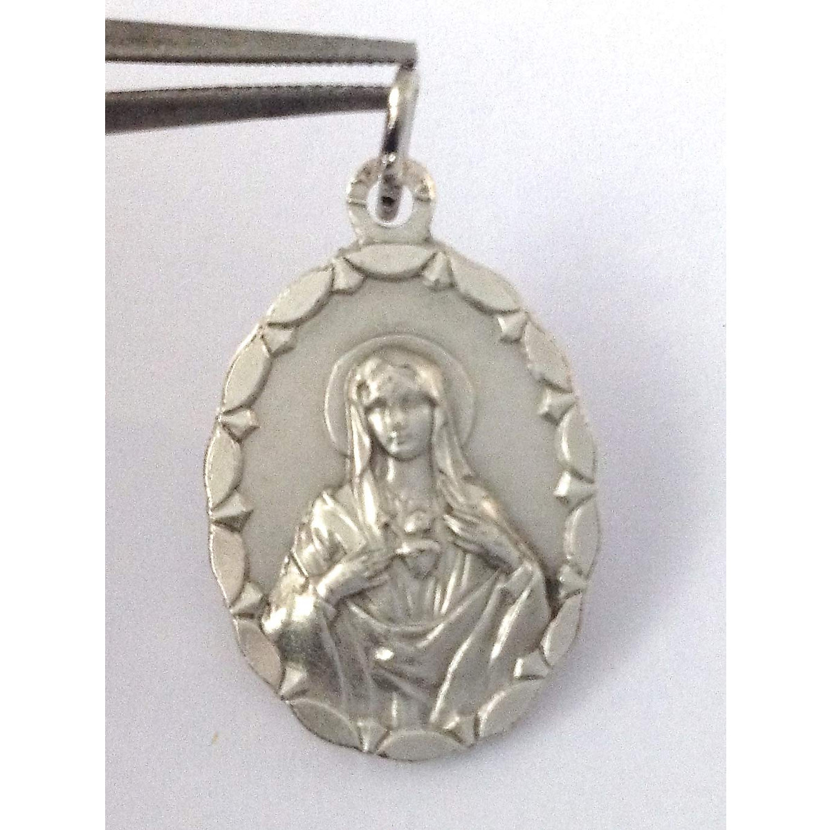 THE SACRED HEART OF MARY (IMMACULATE HEART OF MARY) - THE PATRON SAINTS MEDALS - 100% MADE IN ITALY (OVAL SHAPE)