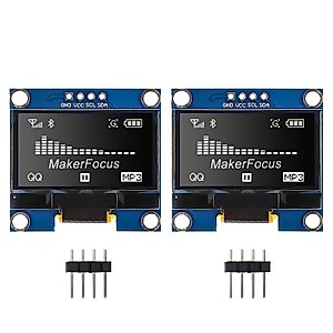 MakerFocus 2pcs OLED Display Module I2C 128x64 1.3 Inch Display Module SSD1106 White with Pins Compatible with Arduino/Raspberry Pi/ESP32