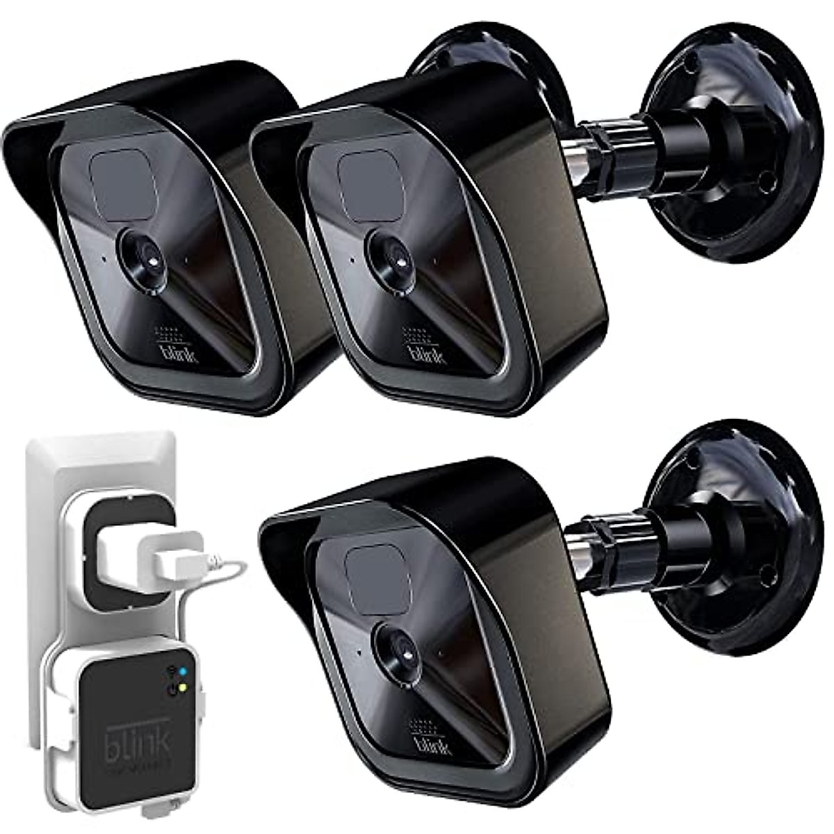 Blink Outdoor Camera Housing and Mounting Bracket, Weatherproof Protective Cover and 360 Degrees Adjustable Mount with Blink Sync Module 2 Outlet Mount for Blink Home Security System (3 Pack)