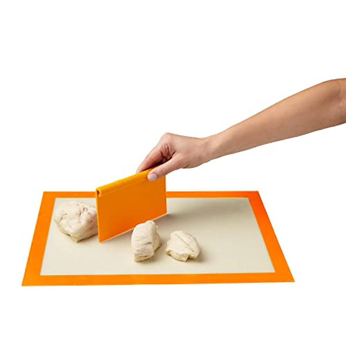 Chef'n Pastrio Set Bench Scraper and Chopper, Includes Stainless Steel and Plastic, Red