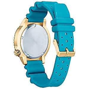 Citizen Promaster Dive Eco-Drive Watch, 3-Hand Date, ISO Certified, Luminous Hands and Markers, Rotating Bezel, Teal/Gold Tone