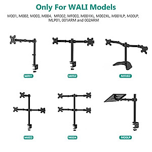 WALI VESA Mounting Plate 75 by 75 mm to 100 by 100 mm for WALI Monitor Mounting System (VESA-1), 1 Pack, Black