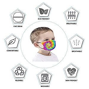 Micyon 6Pcs Girls Cute Dyed Face Bandanas Kids Face Costume Accessories for Outdoor Camping Running School Wear