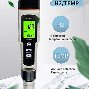 Water Hydrogen H2 Analyzer High Precision Portable Temperature Detection 2 in 1 Digital H2 Meter with Backlight for Laboratory