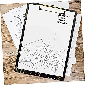 3pcs Pattern Clip Practical Exam Size for Fashion Office Low Portable Conference Teacher File Paper Decorative Storage A Letter Writing Holder Clipboard Profile Board