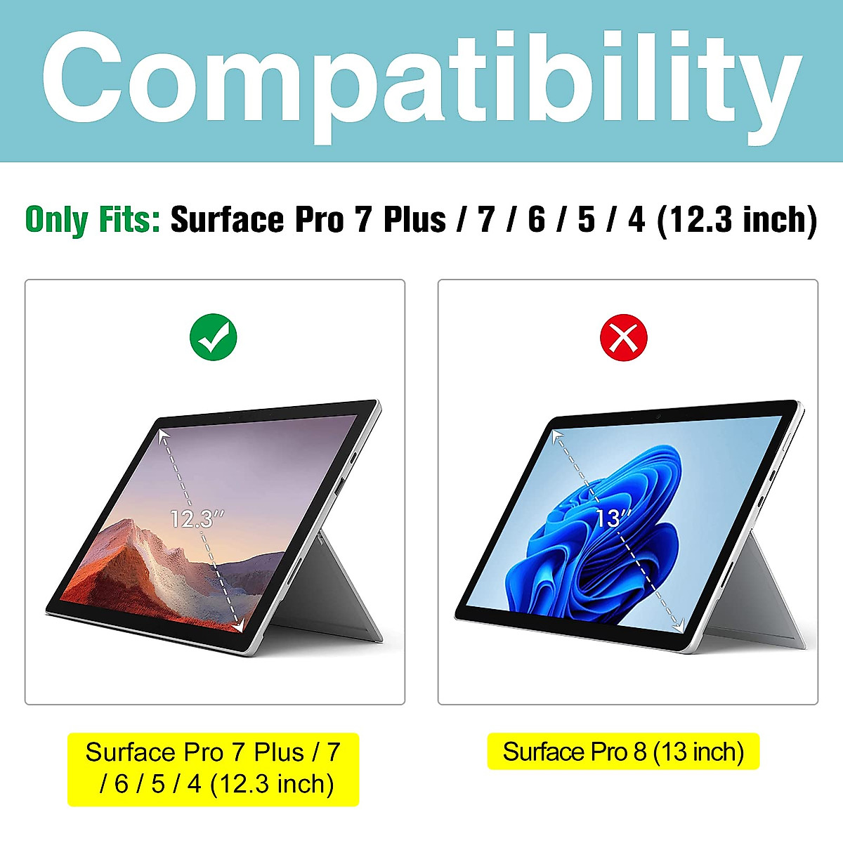 ProCase 2 Pack Screen Protector for Surface Pro 7 Plus/Surface Pro 7 / Pro 6 / Pro 5 / Pro 4, Tempered Glass Screen Film Guard Screen Protector for 12.3 Inch Suface Pro 7 Plus Surface Pro 7 6 5 4