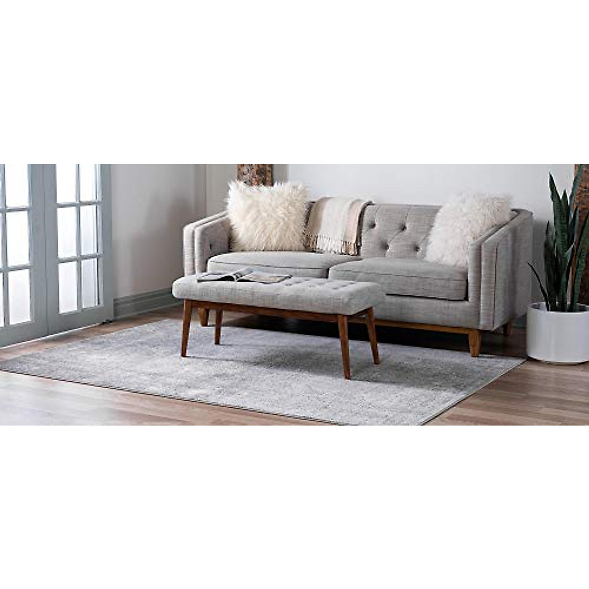 Rugs.com Oregon Collection Rug – 4' x 6' Gray Low-Pile Rug Perfect for Living Rooms, Large Dining Rooms, Open Floorplans