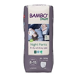 Bambo Nature Premium Dreamy Night Pants: Girls 8-15 years, 60 Count