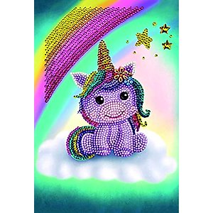 Crystal Art Diamond Painting Notebook - Unicorn Smile Notebook Kit - Create a Sparkling Notebook Cover Using Crystals - for Ages 8 and up