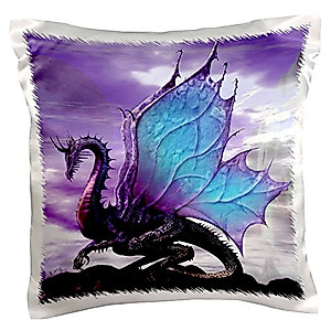 3dRose pc_4145_1 Fairytale Dragon-Pillow Case, 16 by 16",White