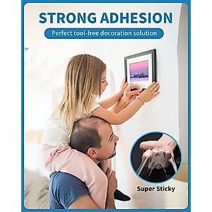 Teskyer Double Sided Tape Heavy Duty, Strong Adhesive Mounting Tape, Multipurpose Removable and Reusable Wall Tape Photo Frame Hanging Poster Tape Carpet Tape (16.4ft X 0.59in)