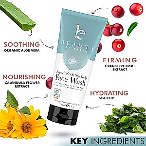 Beauty by Earth Face Wash – Face Cleanser For Women & Mens Face Wash, Facial Cleanser with Clean Ingredients, Great for Acne or Combination and Oily Skin